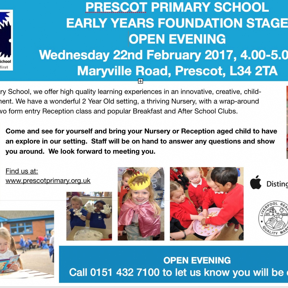 Prescot Primary and Nursery School - EYFS OPEN DAY